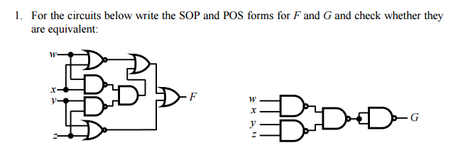 Solved For the circuits below write the SOP and POS forms | Chegg.com