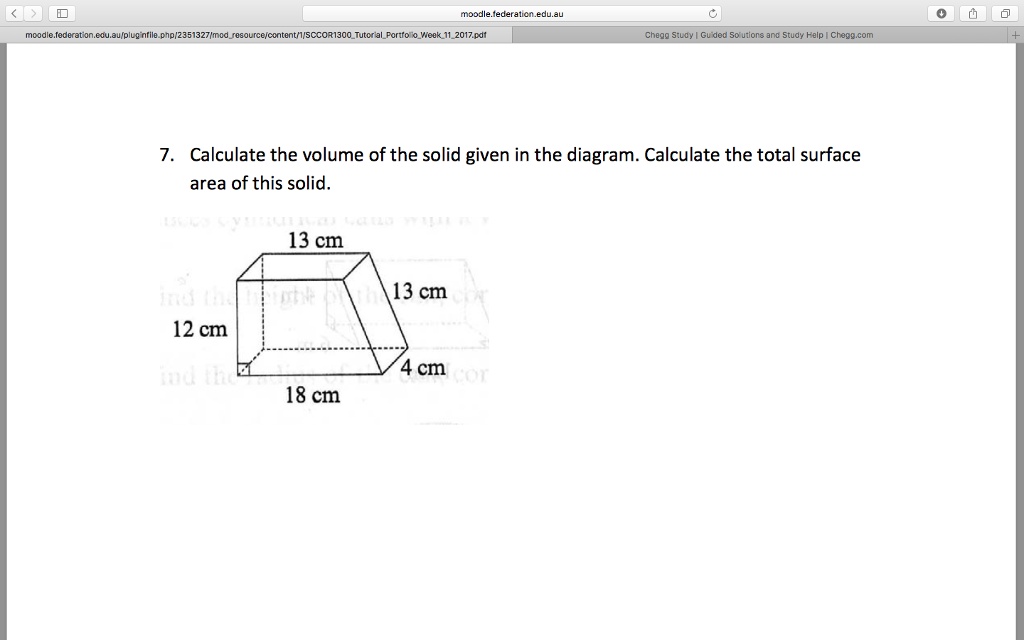 Solved Calculate the volume of the solid given in the | Chegg.com