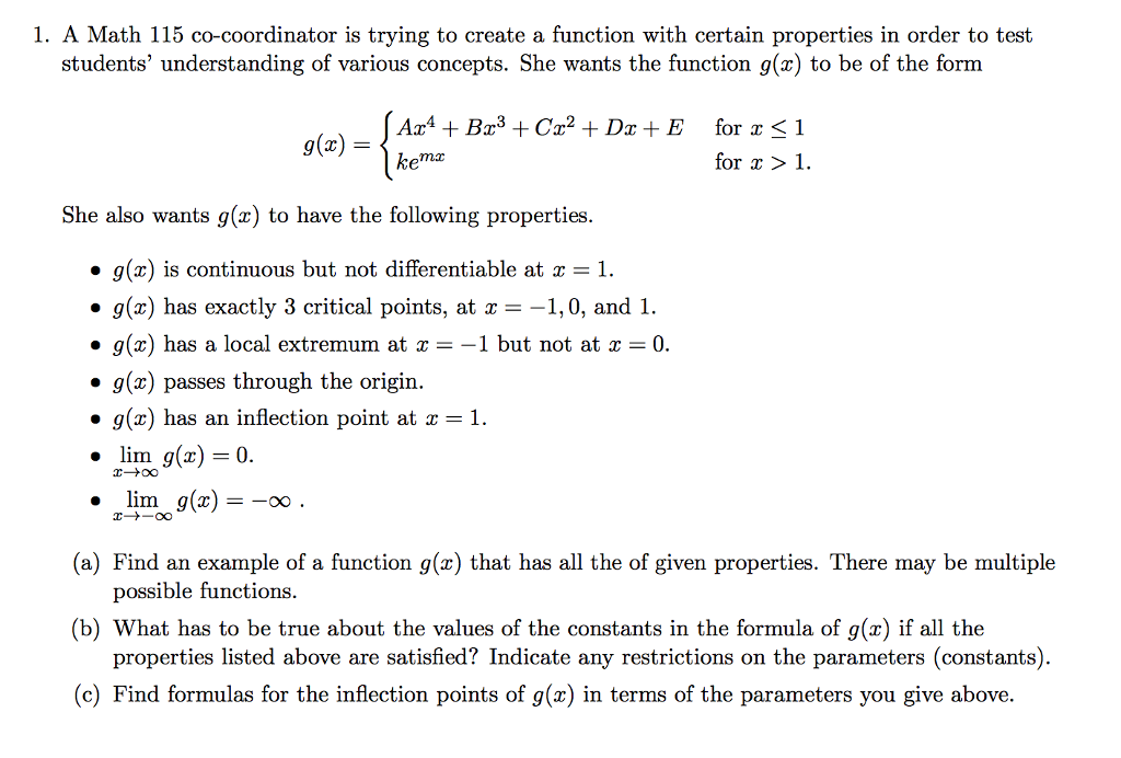 A Math 115 co-coordinator is trying to create a | Chegg.com