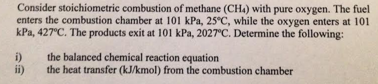 Consider stoichiometric combustion of methane (CH4) | Chegg.com