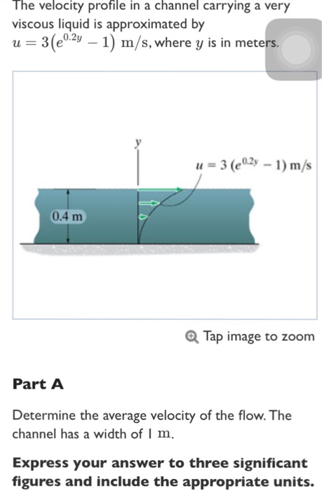 Solved The velocity profile in a channel carrying a very | Chegg.com