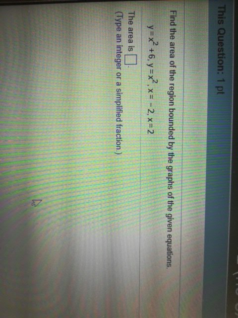 Solved This Question: 1 pt Find the area of the region | Chegg.com