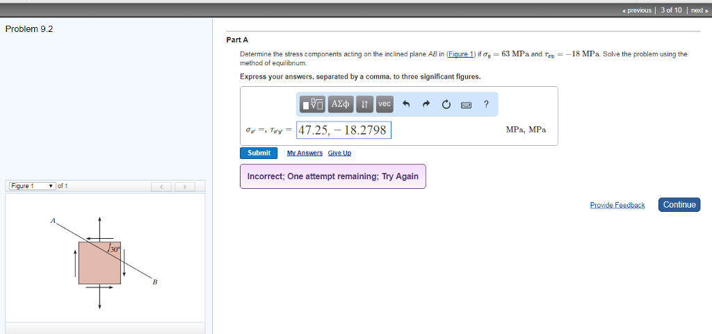 Solved previous 3 of 10 next > Problem 9.2 Part A Determine | Chegg.com