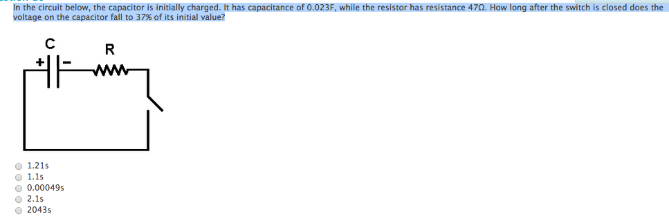 Solved In the circuit below, the capacitor is initially | Chegg.com
