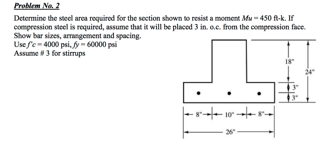 Solved Determine the steel area required for the section | Chegg.com