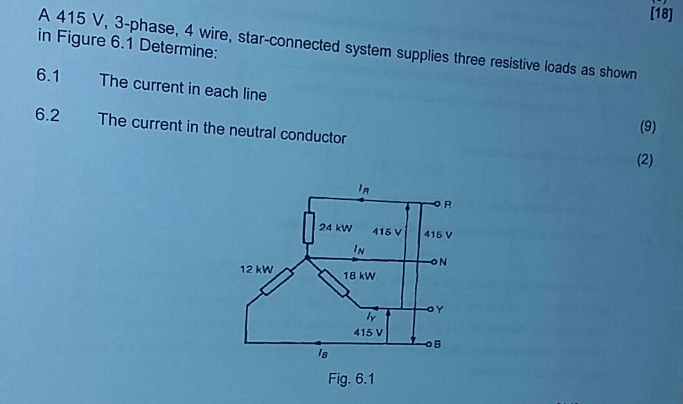 Solved A 415 V, 3-phase, 4 wire, star-connected system | Chegg.com