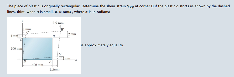 Solved The piece of plastic is originally rectangular. | Chegg.com