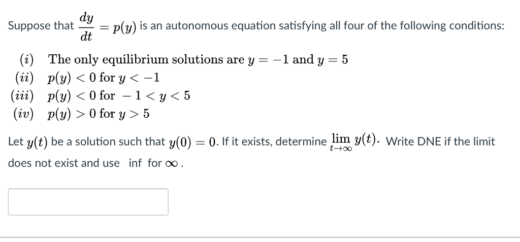 Solved Suppose that py) is an autonomous equation satisfying | Chegg.com
