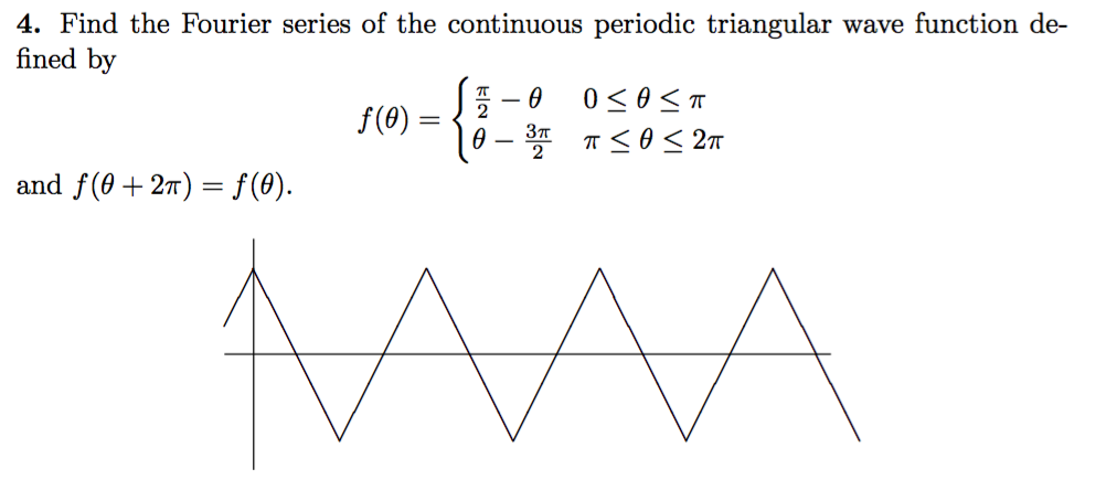 Find the fourier series of the continuous periodic | Chegg.com