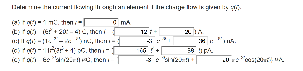 Solved Determine the current flowing through an element if | Chegg.com