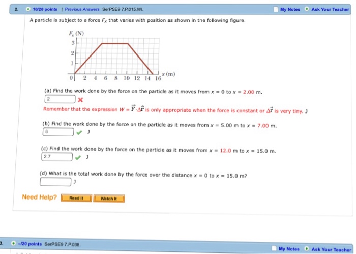 A particle is subject to a force Fx that varies with | Chegg.com
