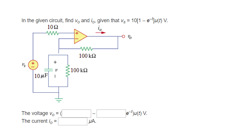 Solved In the given circuit, find Vo and io, given that VS = | Chegg.com