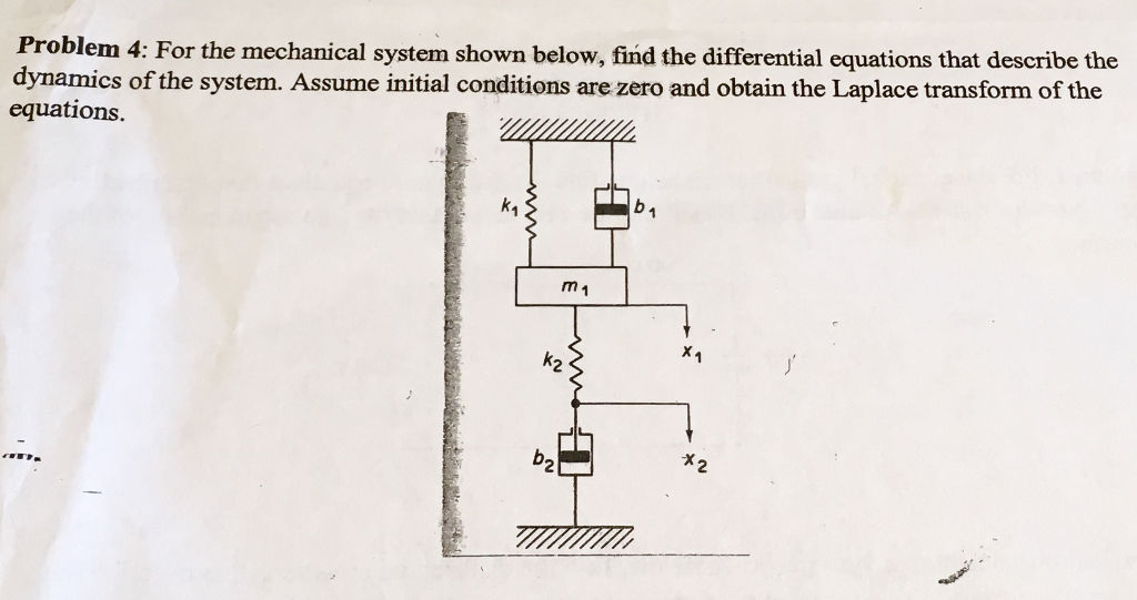 Solved Problem 4: For the mechanical system shown below, | Chegg.com
