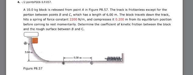 Solved A 10.0 kg block is released from point A in Figure | Chegg.com