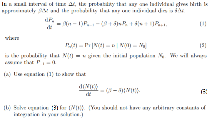 Solved In a small interval of time Delta t, the probability | Chegg.com
