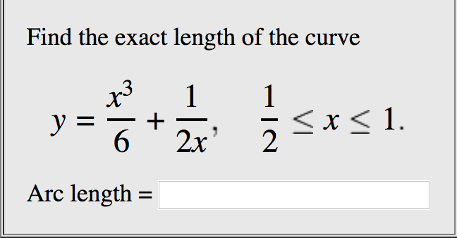 Solved Find the exact length of the curve Arc lengths | Chegg.com