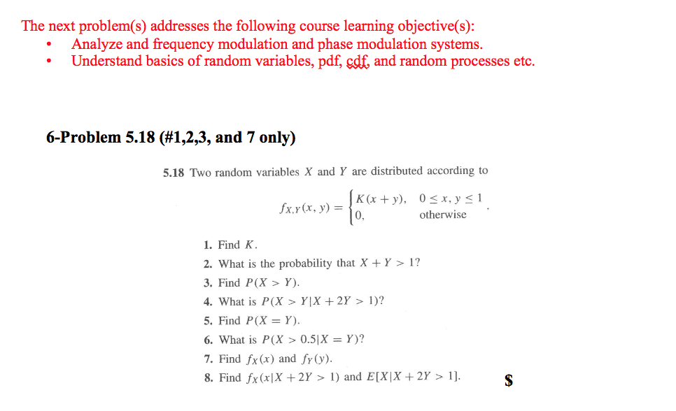Solved Two random variables X and Y are distributed | Chegg.com