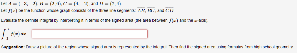 Solved Let A-(-3,一2), B-(2,6), C-(4,-2), and D-(7,4) Let | Chegg.com