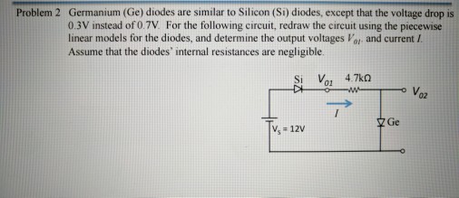 Solved Germanium (Ge) diodes are similar to Silicon | Chegg.com