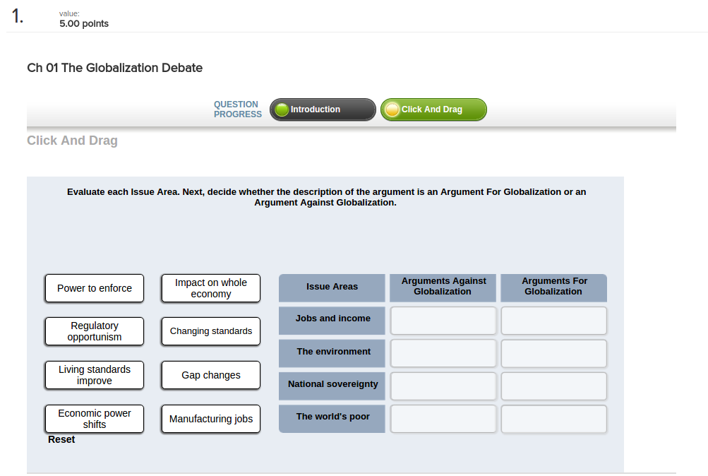 Solved Evaluate each Issue Area. Next, decide whether the | Chegg.com