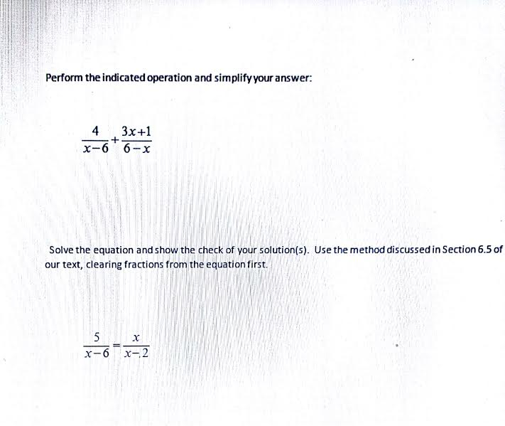 Solved Perform the indicated operation and simplify your | Chegg.com