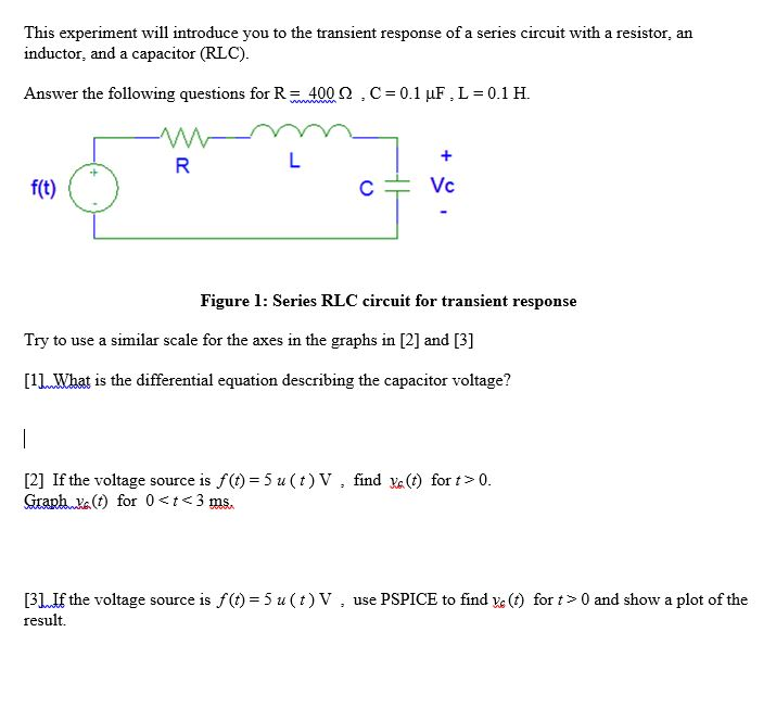 Solved This experiment will introduce you to the transient | Chegg.com