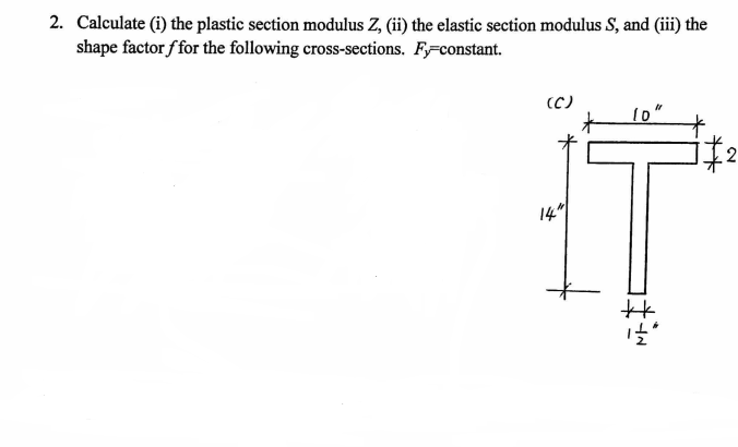 Solved 2. Calculate (i) the plastic section modulus Z, (ii) | Chegg.com
