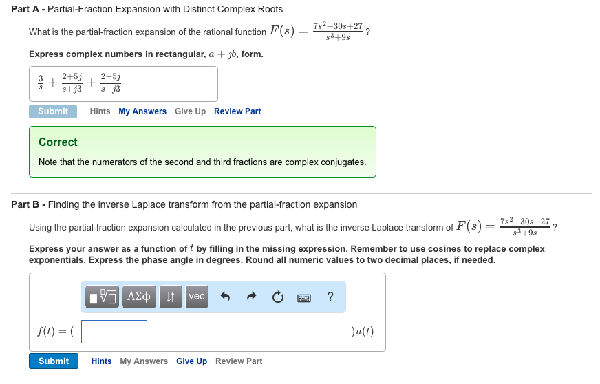 Solved Part A Partial-Fraction Expansion with Distinct | Chegg.com