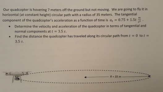 Solved Our quadcopter is hovering 7 meters off the ground | Chegg.com