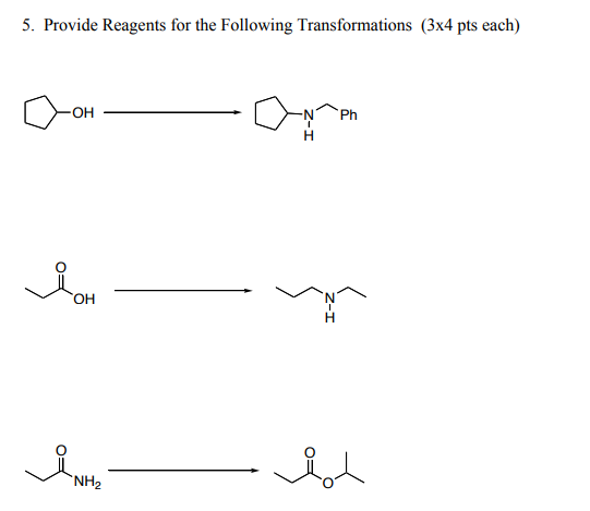 Solved Provide Reagents for the Following Transformations | Chegg.com