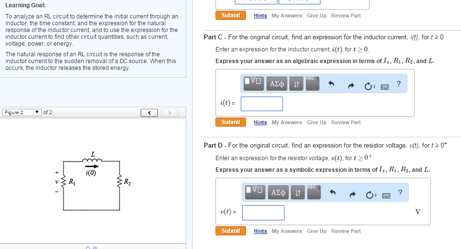 Solved The Natural Response of an RL Circuit Learning Goal: | Chegg.com