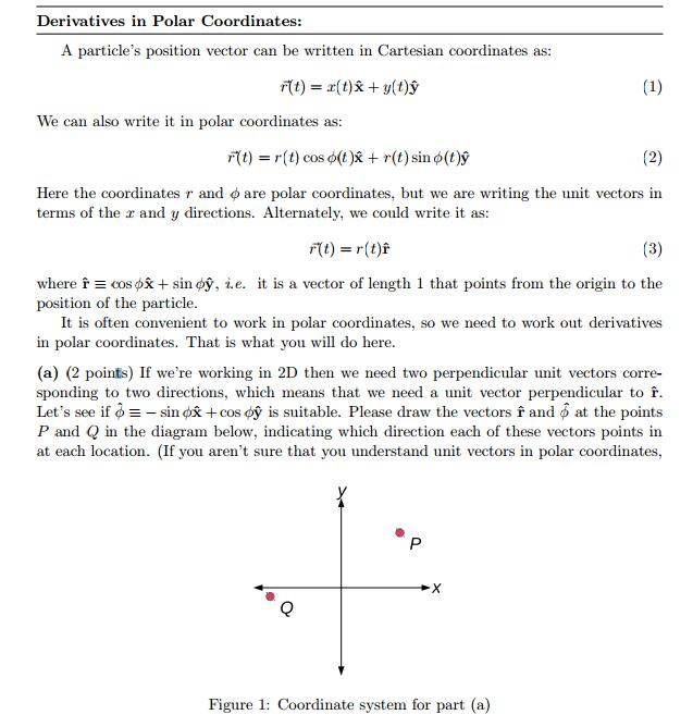 Solved Derivatives in Polar Coordinates: A particle's | Chegg.com