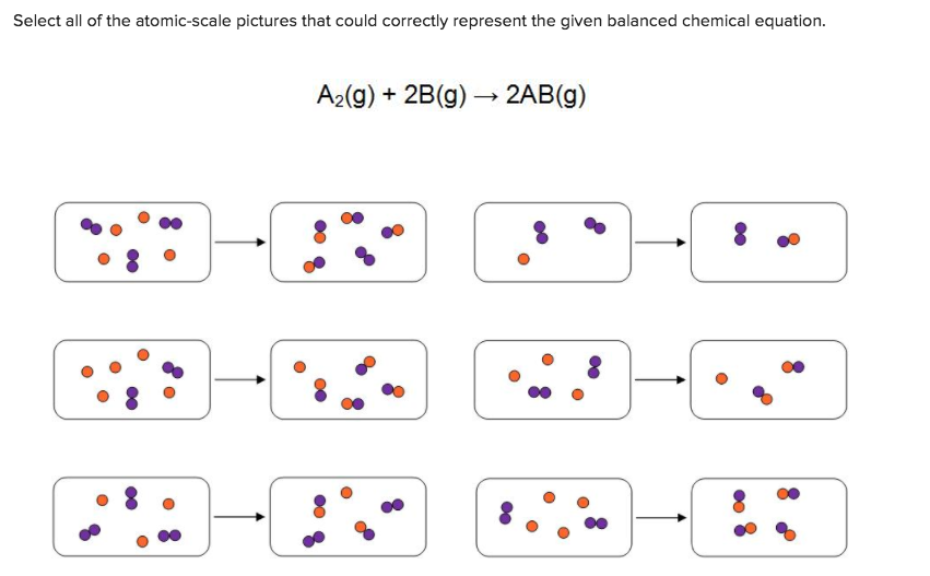 Solved Select all of the atomic-scale pictures that could | Chegg.com