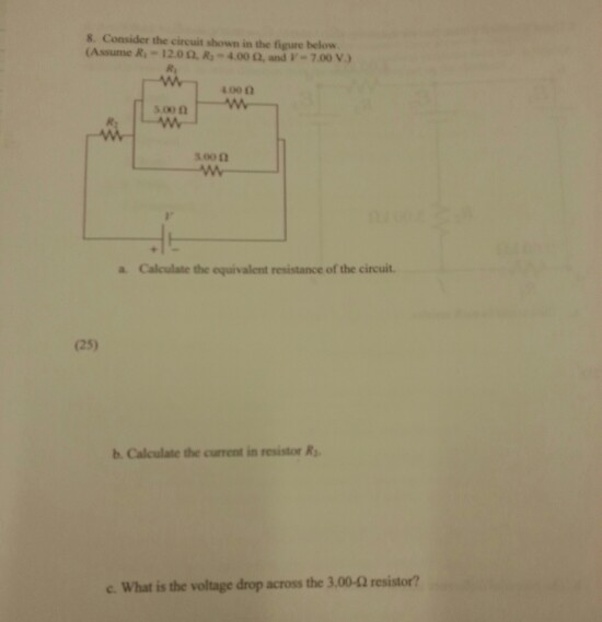 Solved Consider The Circuit Shown In The Figure Below