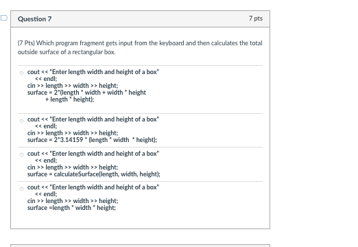Solved DQuestion 9 6 pts (6 Pts) Which if statement below | Chegg.com