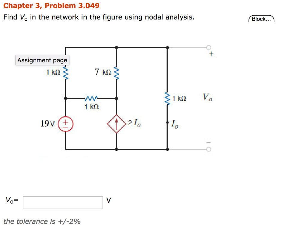 Solved Find V_o in the network in the figure using nodal | Chegg.com