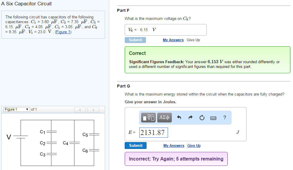 Solved The following circuit has capacitors of the following | Chegg.com