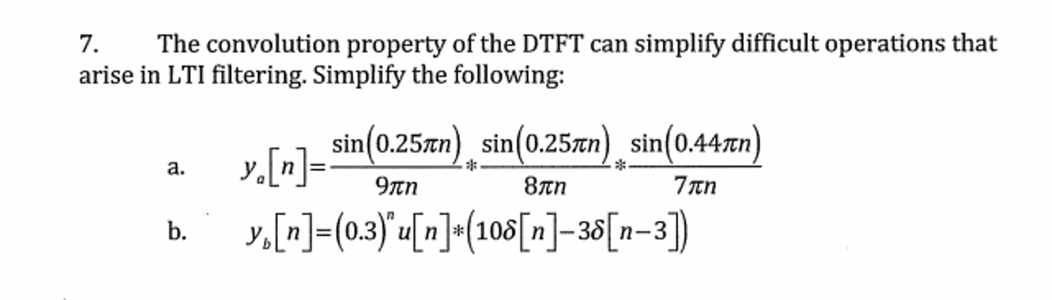 Solved The convolution property of the DTFT can simplify | Chegg.com