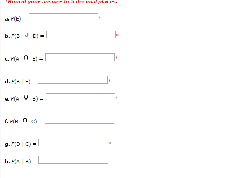Solved Use the values in the probability matrix to solve the | Chegg.com