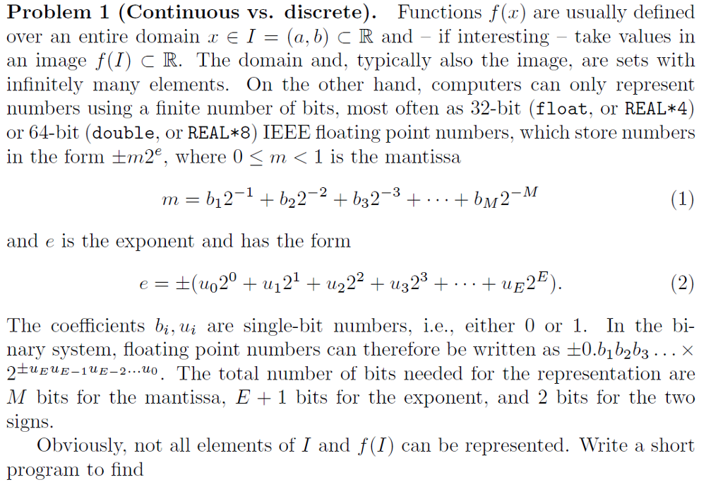 Solved Problem 1 (Continuous vs. discrete). Functions f a) | Chegg.com
