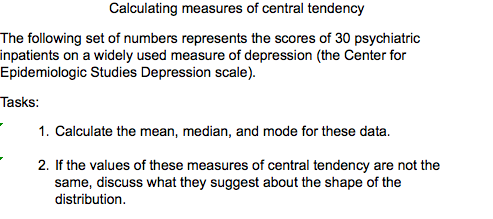 Solved Calculating measures of central tendency Calculating | Chegg.com