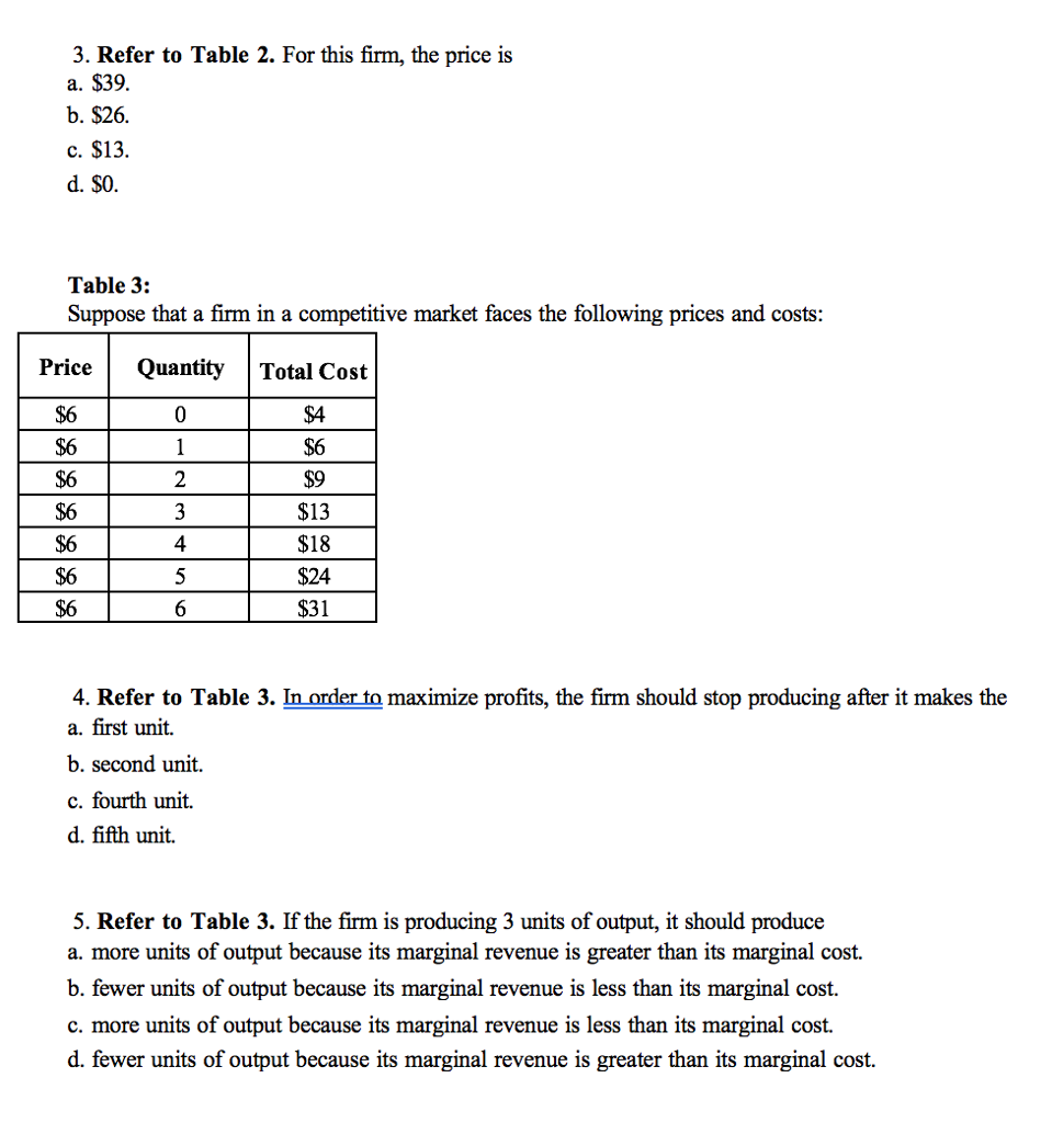 Solved CHAPTER 12: THE COST OF PRODUCTION Table 1: Marginal | Chegg.com