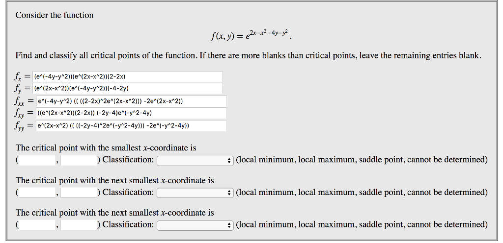 Solved Consider the function Find and classify all critical | Chegg.com