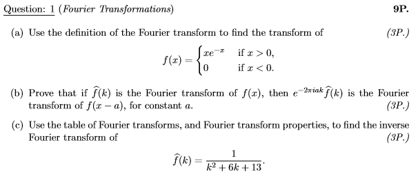 Solved (a) Use the definition of the Fourier transform to | Chegg.com
