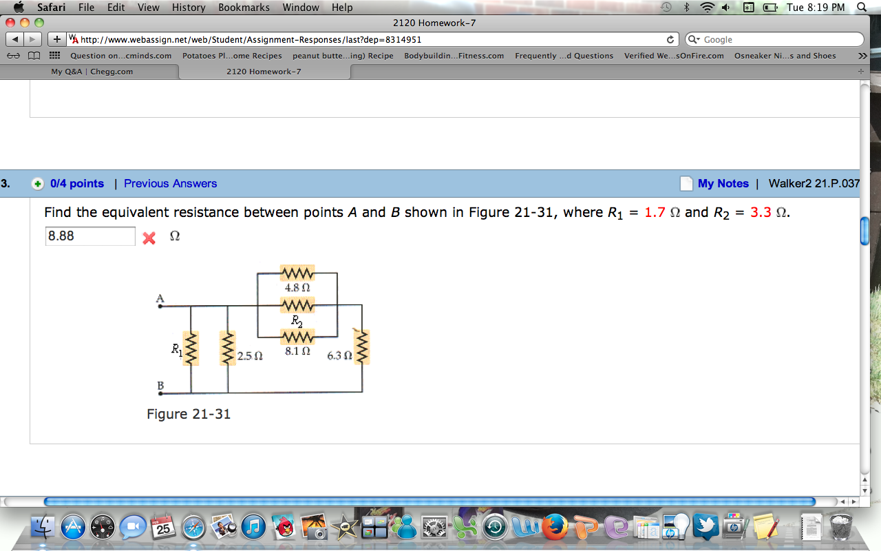 Solved Find the equivalent resistance between points A and B | Chegg.com
