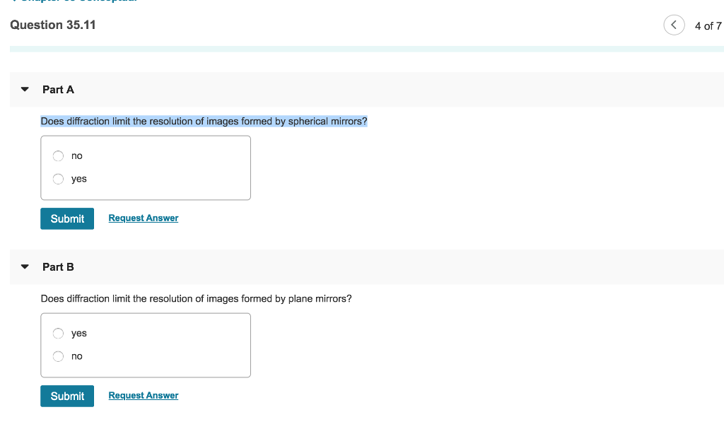 Solved Question 35.11 4 of 7 Part A Does diffraction limit | Chegg.com