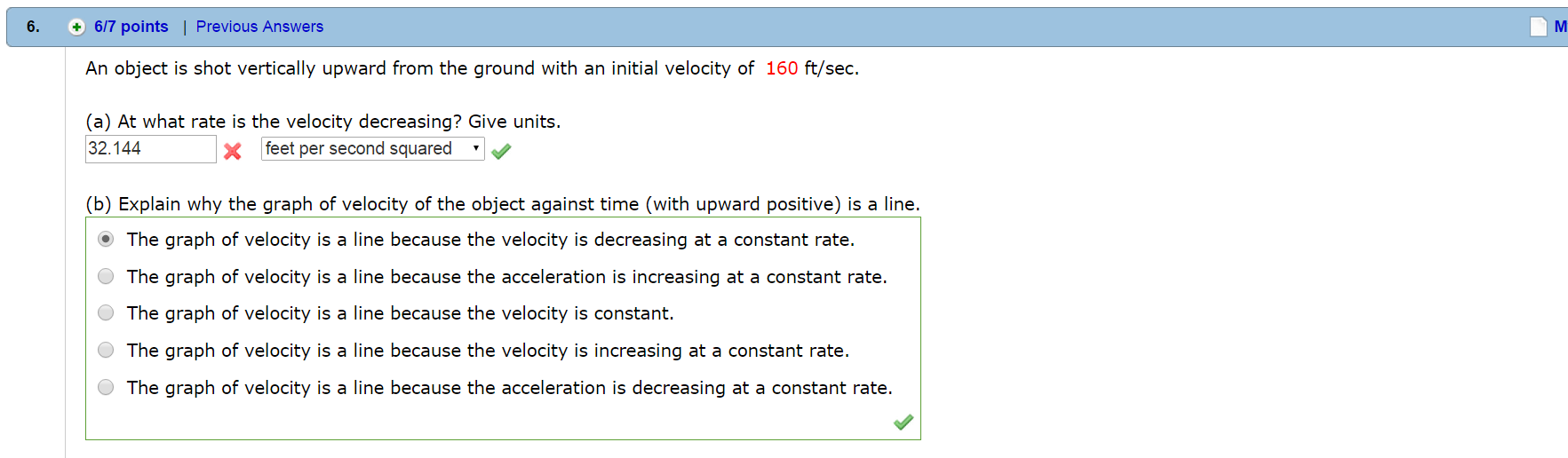 Solved An object is shot vertically upward from the ground | Chegg.com