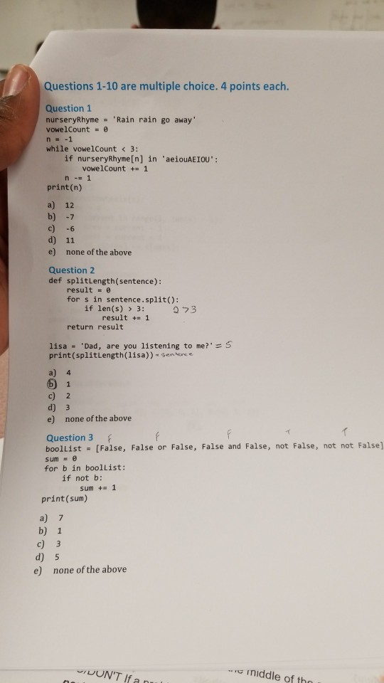 Solved Questions 1-10 are multiple choice. 4 points each | Chegg.com