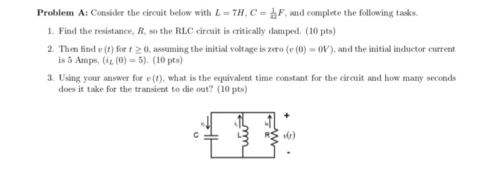 Solved Consider the circuit below with L = 7H, C = 1/42 F, | Chegg.com