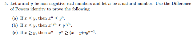 Solved Let x and y be non-negative real numbers and let n be | Chegg.com